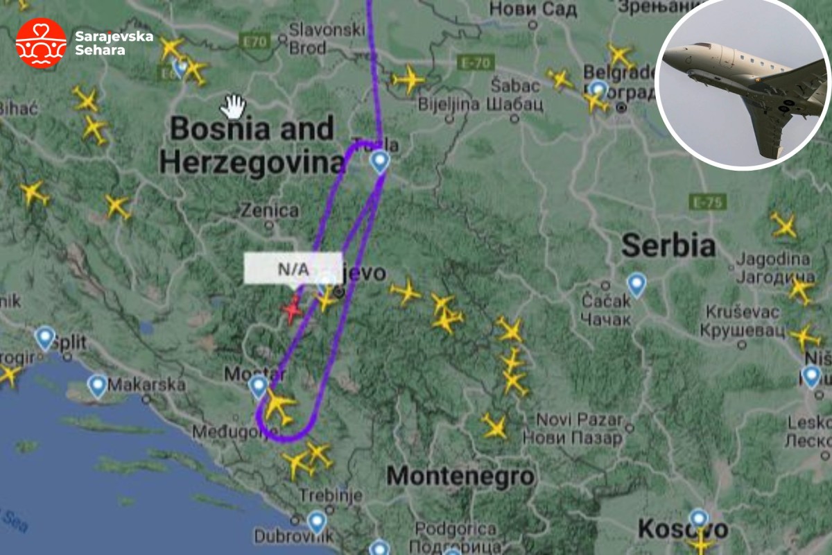 Foto/ Izviđački avion u letu iznad BiH, osmatra region? - Sarajevska sehara